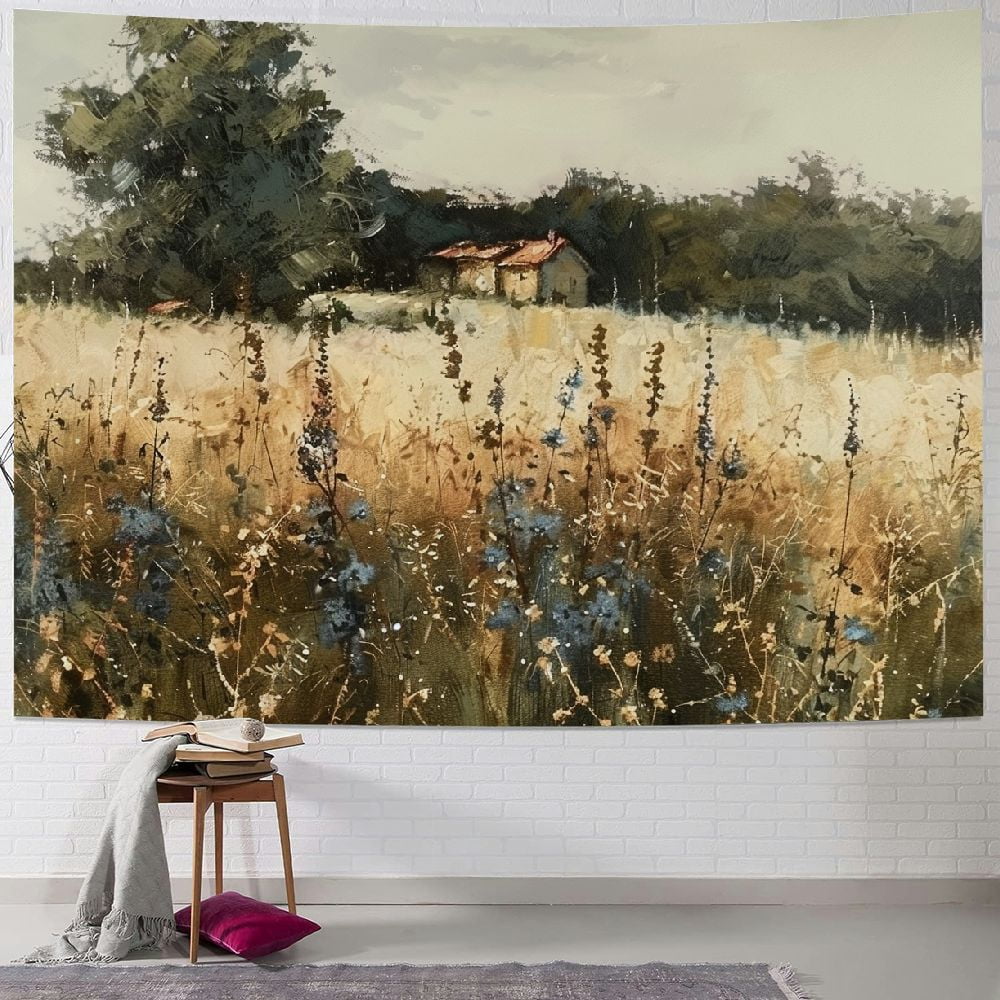 PRATYUS Wildflowers Field Tapestry,Antique Wildflower Country Farmhouse ...