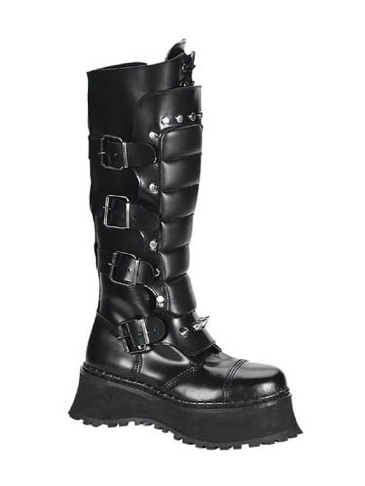 PRAV2BLE,Ravage-ii, Buckled Steel Toe Black Leather Warrior Boots ...