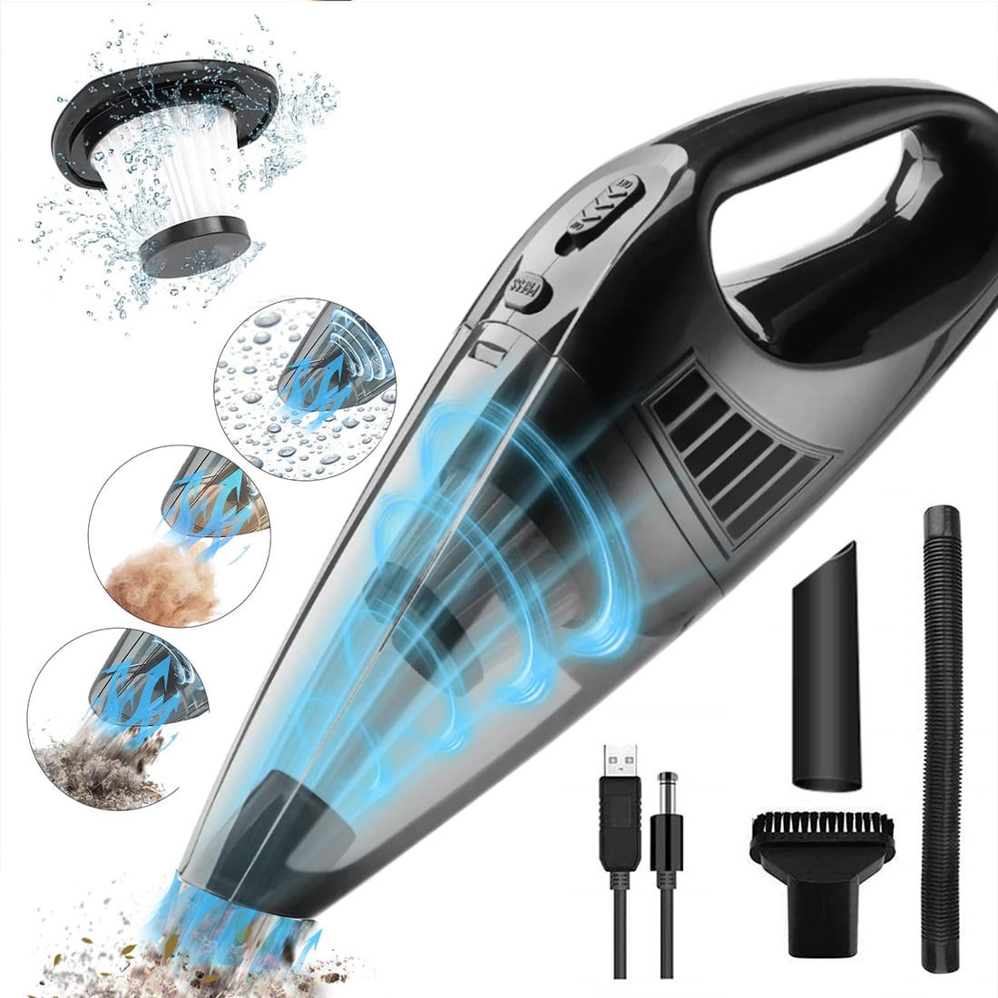 PRAXO Portable Car Vacuum Cleaner, Cordless High Power Wet Dry Handheld ...