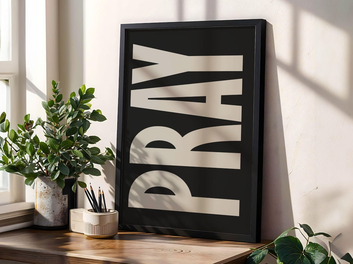 PRAY Poster Minimalist Scripture Wall Art for Calm and Reflective ...