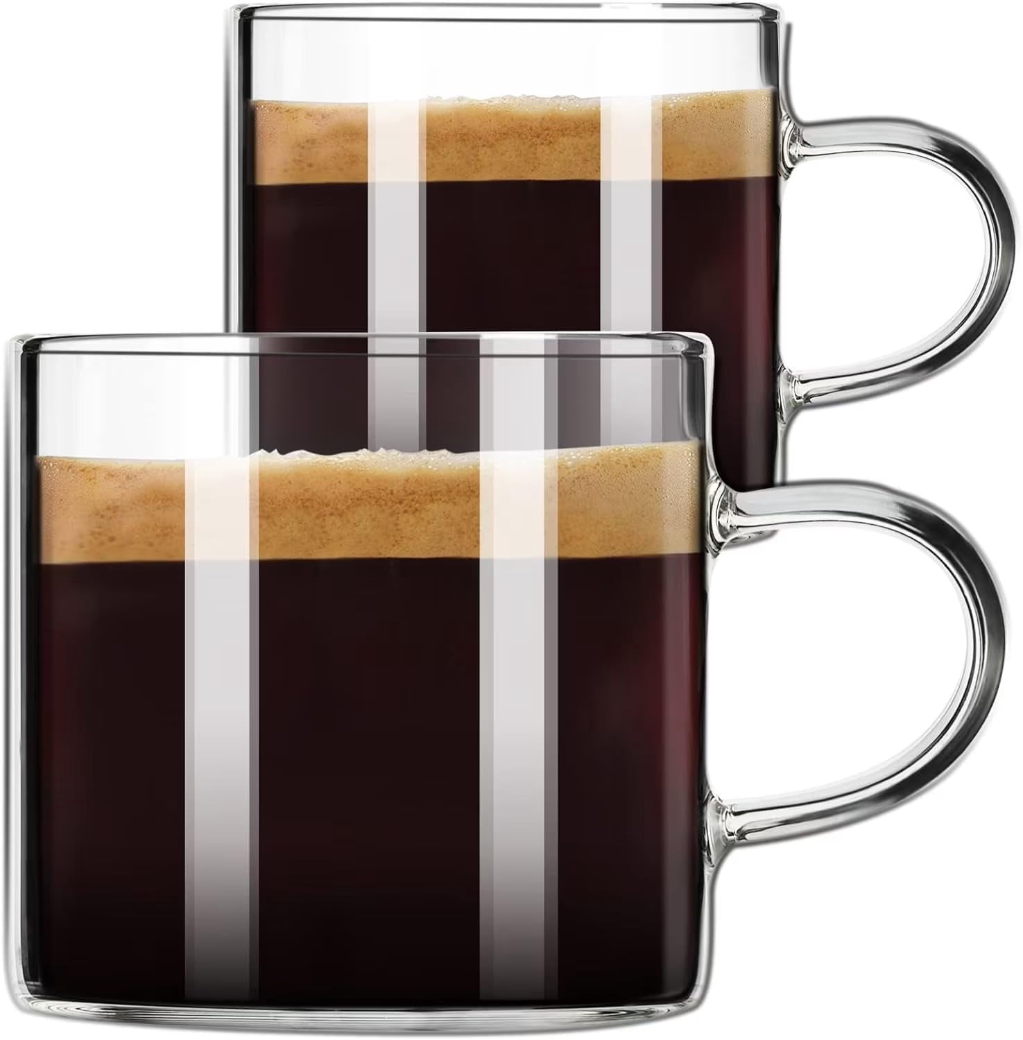 PRCITY Espresso Cups Set of 2, Shot Glss 4.3 OZ, Expresso Shots Cup ...