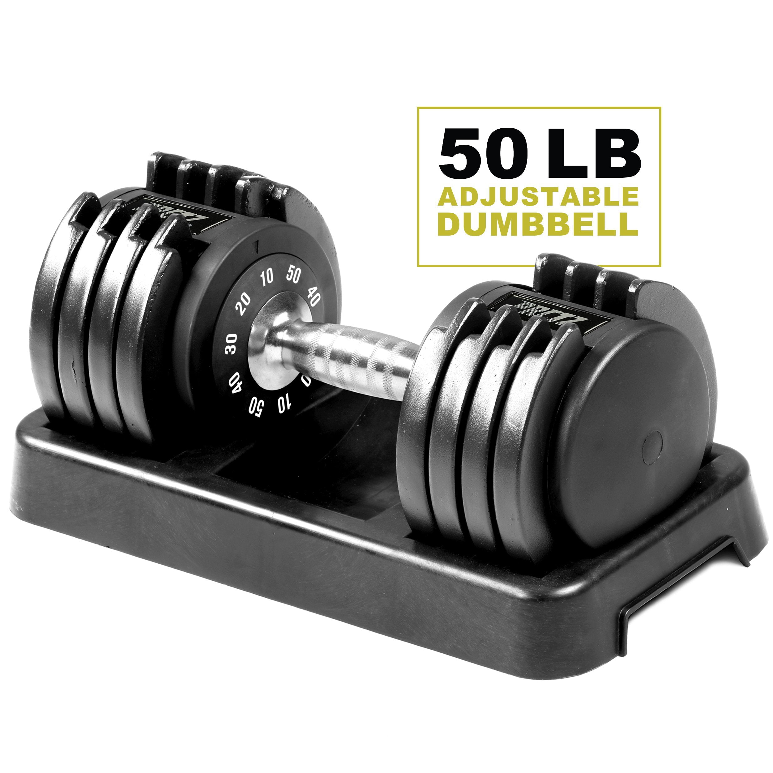 PRCTZ 10-50 lb Quick Select Adjustable Dumbbell, Enhanced 3-Point ...