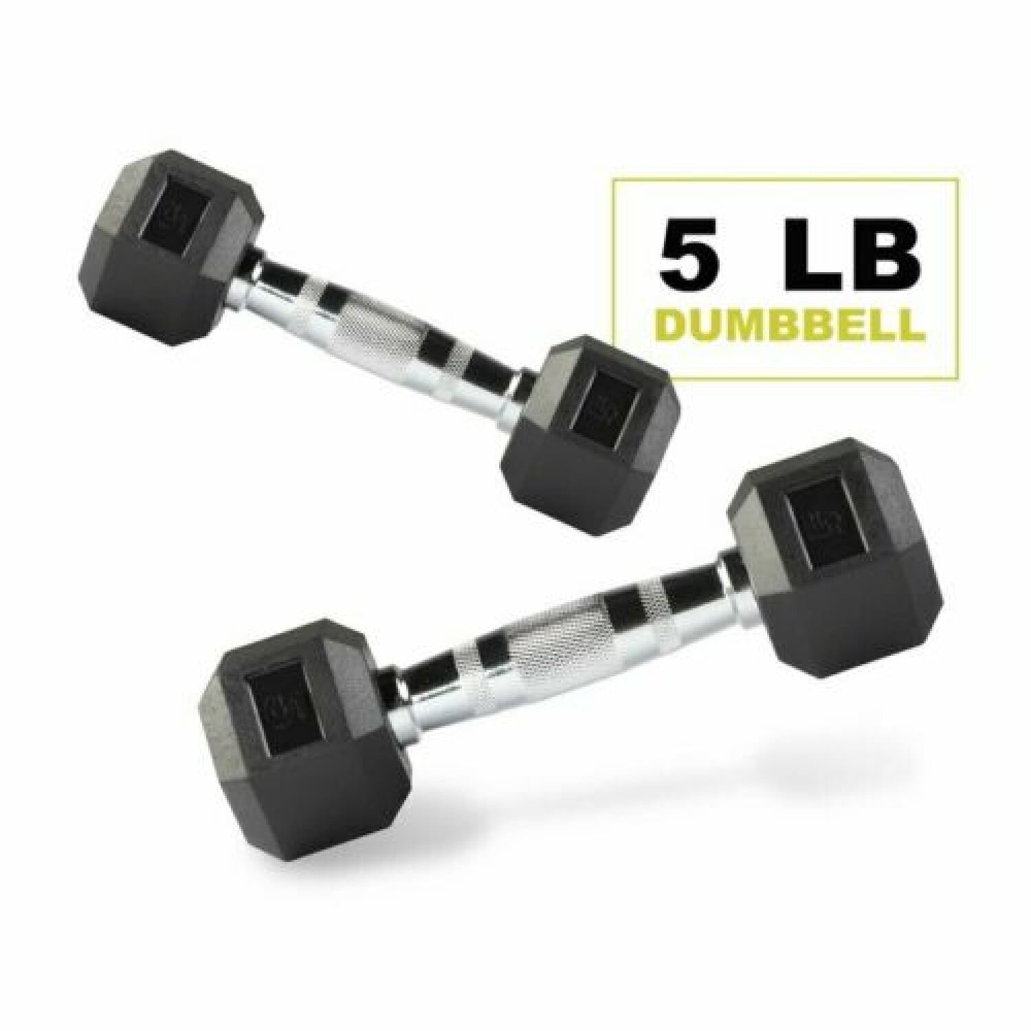 PRCTZ, 5 lb Rubber Encased Hex Dumbbell, Pair - Walmart.com