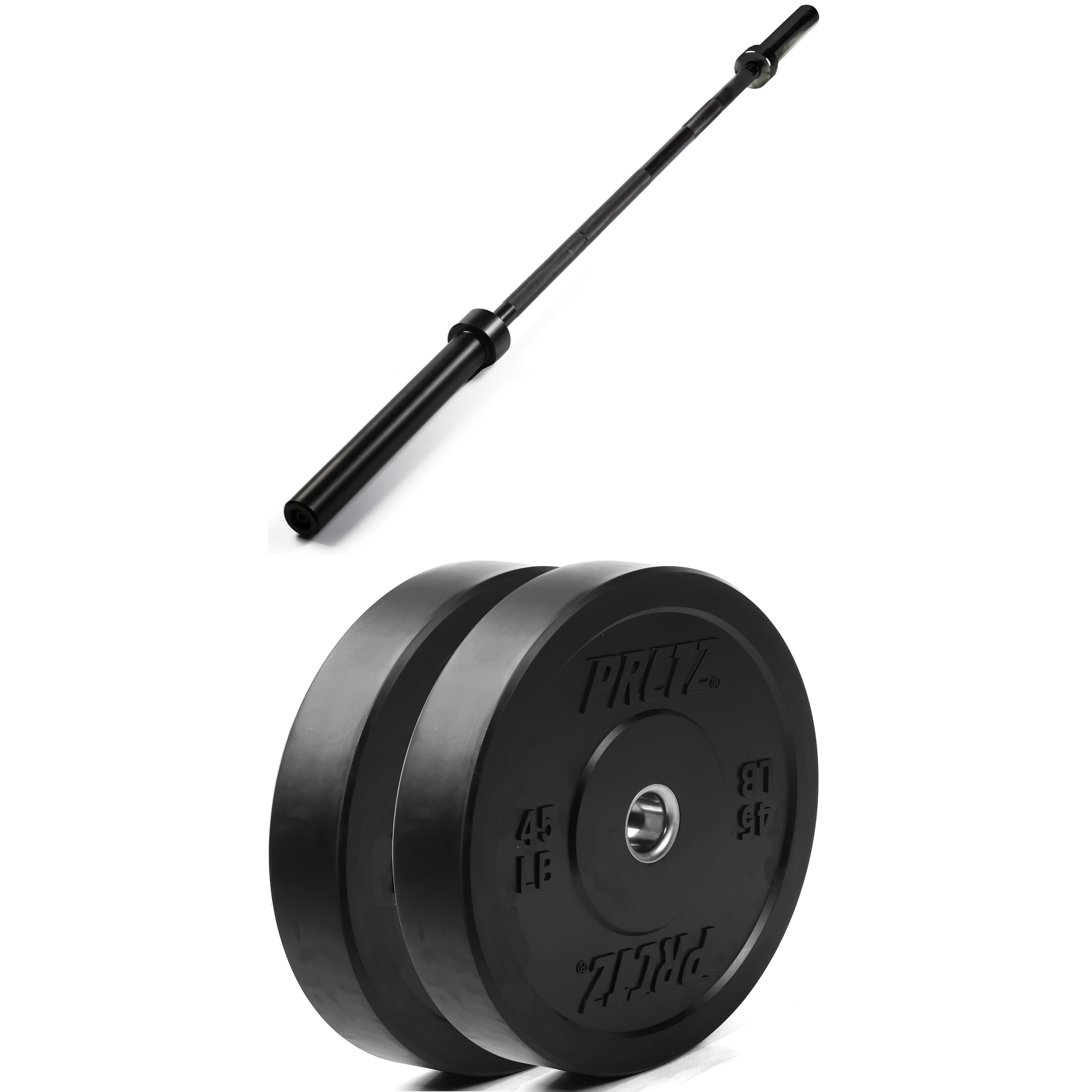 PRCTZ Barbell with 45 Bumper Plates - 700 lb Weight Capacity - Walmart.com