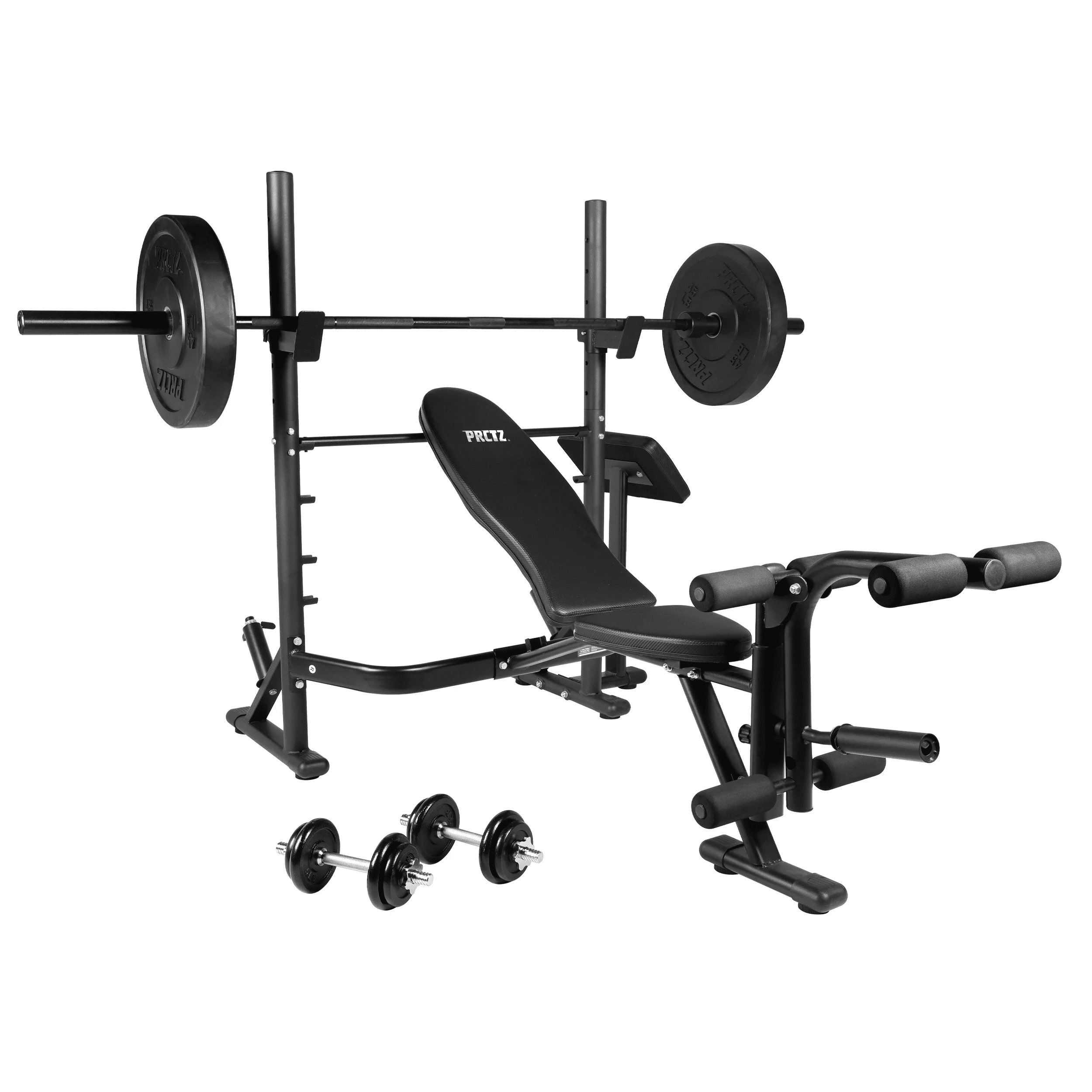 PRCTZ Homegym Bundle: Adjustable Weight Bench, Squat Rack, Barbell ...