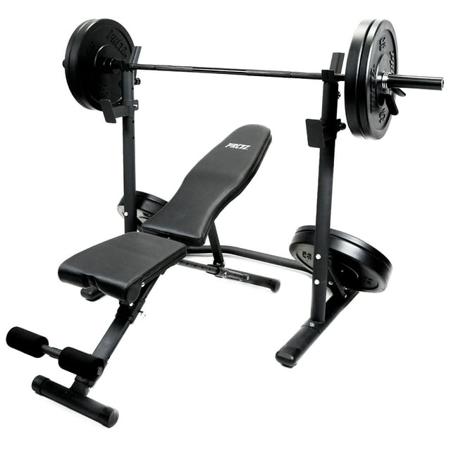 PRCTZ Two-Piece Olympic Weight Bench with Squat Rack, Foldable FID ...