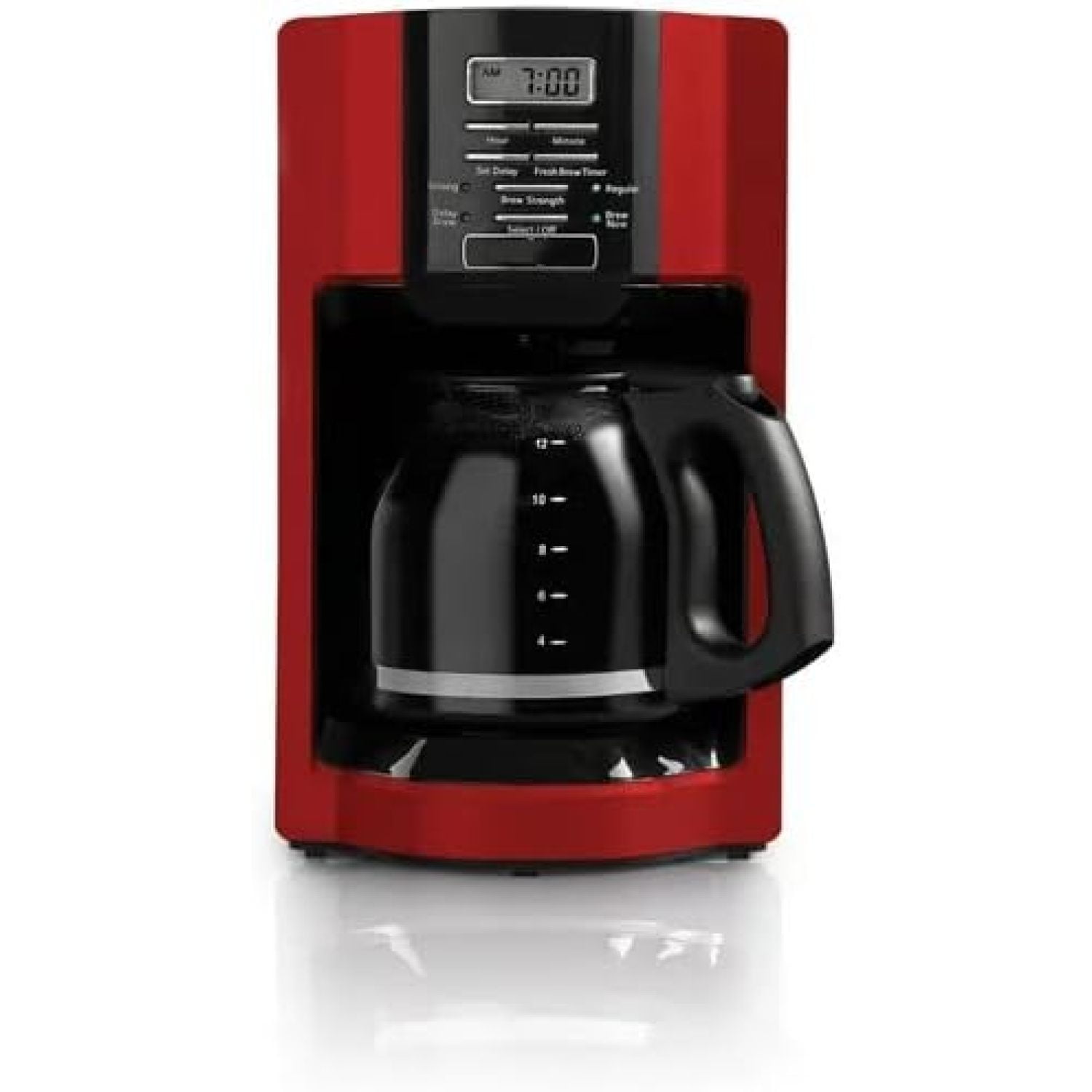 PRDECE 12-Cup Programmable Coffeemaker, Rapid Brew, Red - Walmart.com