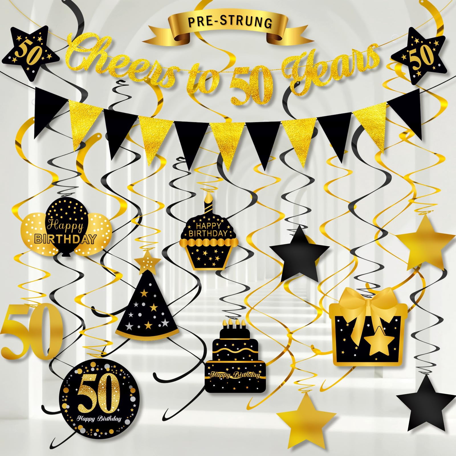 PRE-STRUNG 50th Birthday AJH3 Cheers to 50 Years Happy 50th Birthday ...