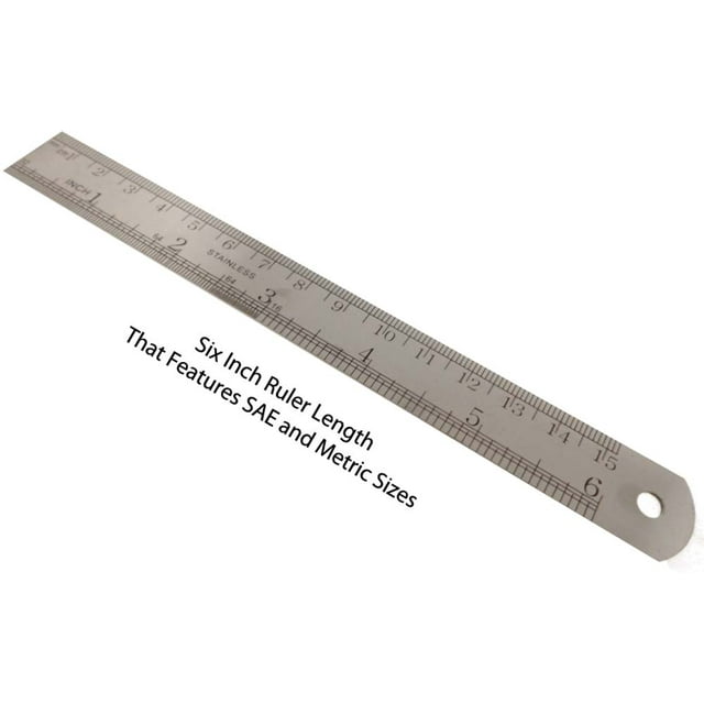 PRECISE 6" (15.2 cm) Steel Ruler | Dual Measurement in Inches ...