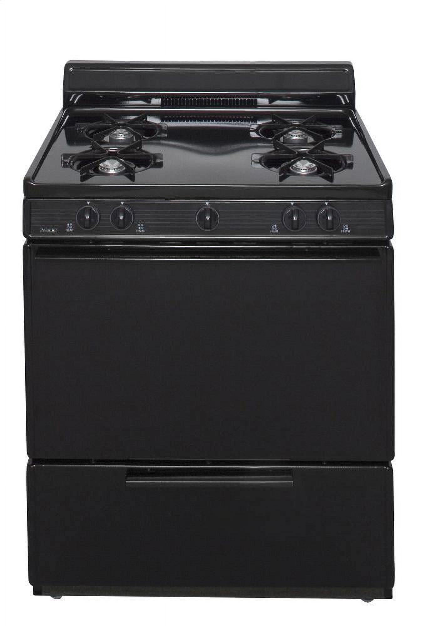 Premier BFK100BP 30" Freestanding Black Gas Range Stove with Battery ...