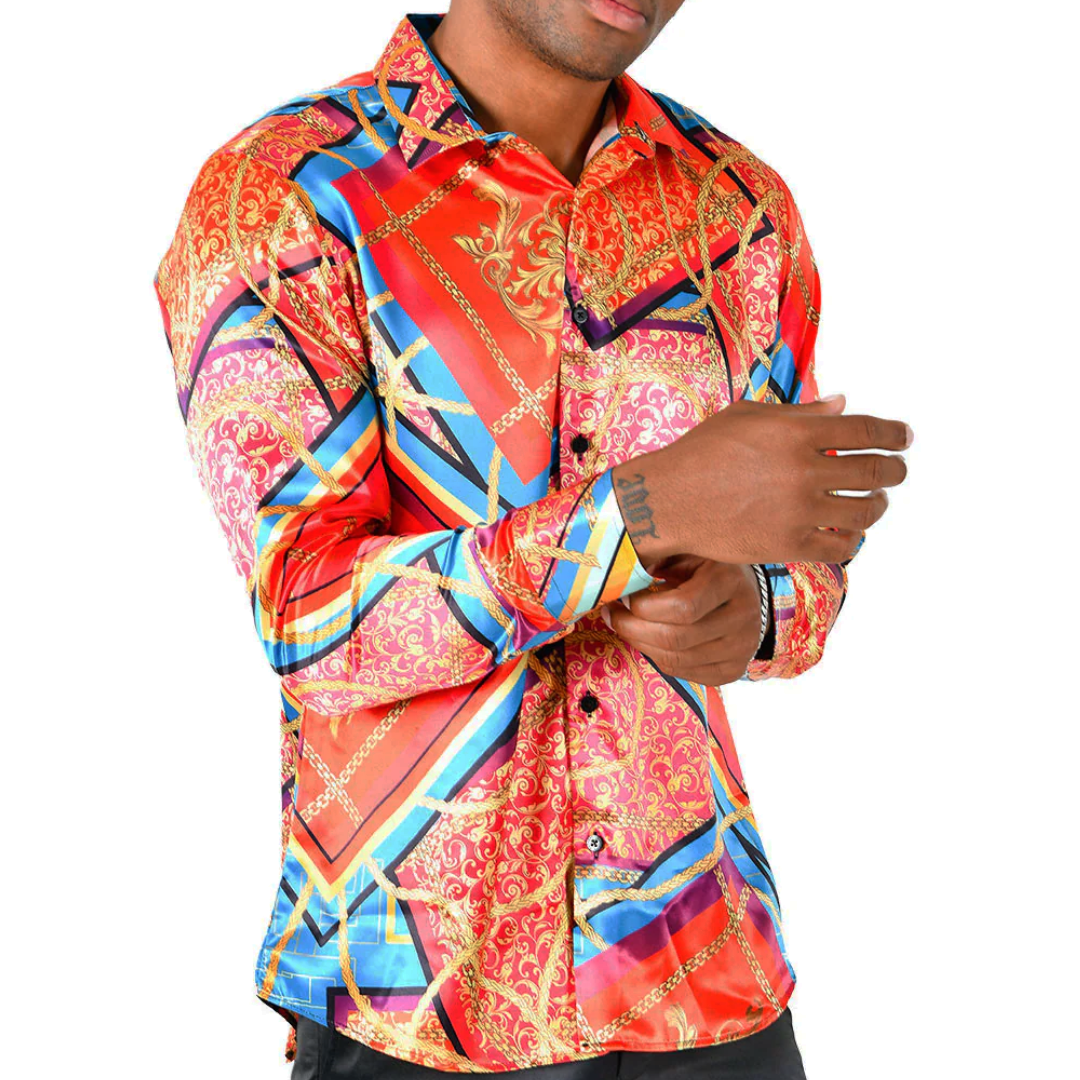 PREMIERE SHIRTS: ORANGE/BLUE COLORFUL - Walmart.com