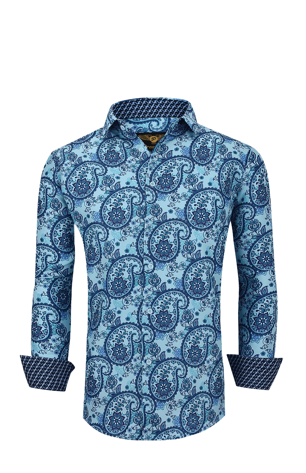 PREMIERE SHIRTS: TEAL BLUE PAISLEY - Walmart.com