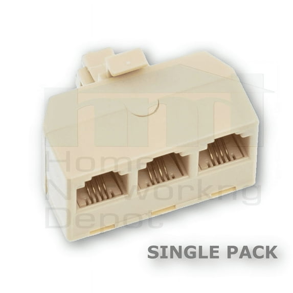 PREMISA™ ADAPTER TELEPHONE IVORY RJ-11 SPLITTER 6P4C TRIPLE COMMON LINE ...