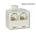 PREMISA ADAPTER TELEPHONE WHITE RJ-11 SPLITTER 6P4C DUAL LINE 1 / LINE ...