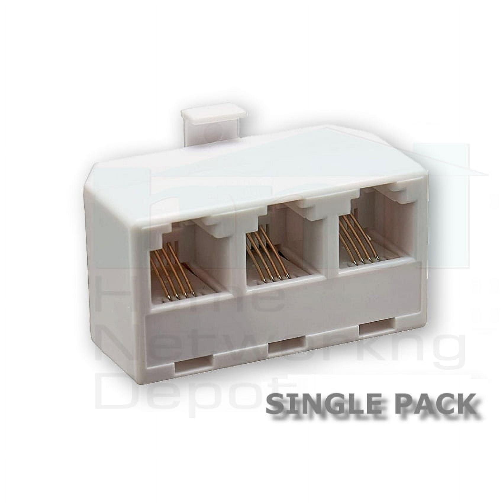 PREMISA ADAPTER TELEPHONE WHITE RJ-11 SPLITTER 6P4C TRIPLE COMMON LINE ...