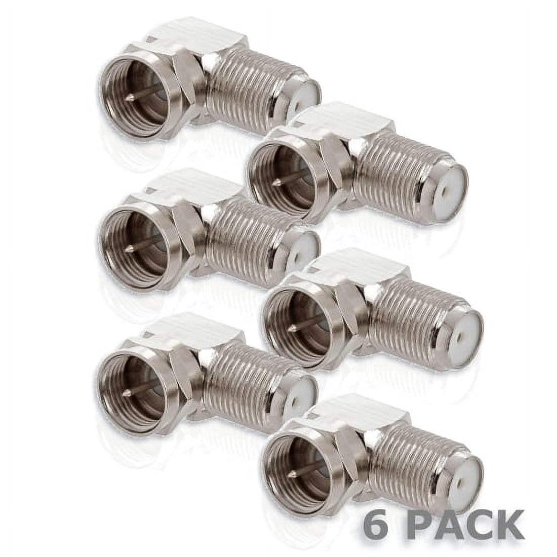 PREMISA™ F-TYPE RIGHT ANGLE ADAPTER 90° FEMALE F TO MALE F CONNECTOR (6 ...