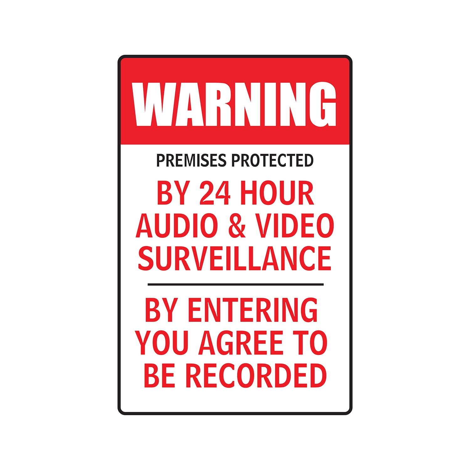 PREMISES PROTECTED BY 24H AUDIO & VIDEO Aluminum Sign surveillance ...