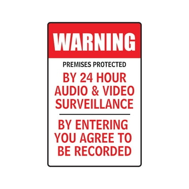 Warning Video And Audio Surveillance In Use Sign - Walmart.com