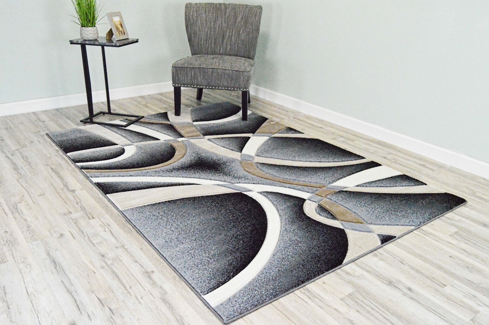 PREMIUM 3D Effect Hand Carved Thick Modern Contemporary Abstract Area ...