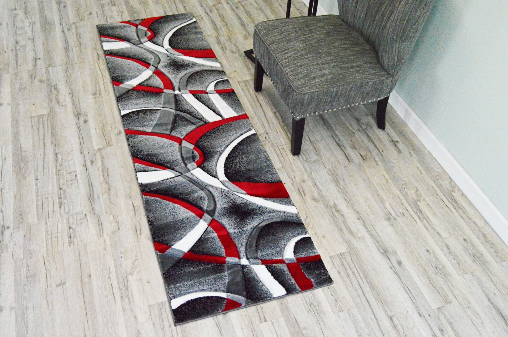 PREMIUM 3D Hand Carved Modern 2X7 2X8 Runner Rug Contemporary 2305 Gray ...