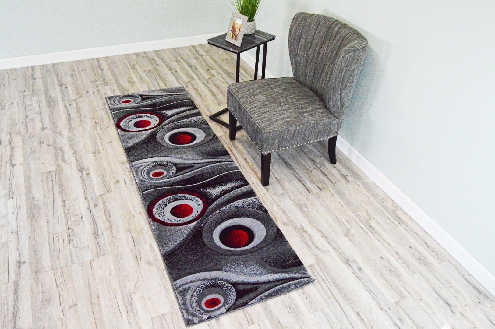 PREMIUM 3D Hand Carved Modern 2x7 2x8 Runner Rug Contemporary 1504 Grey ...