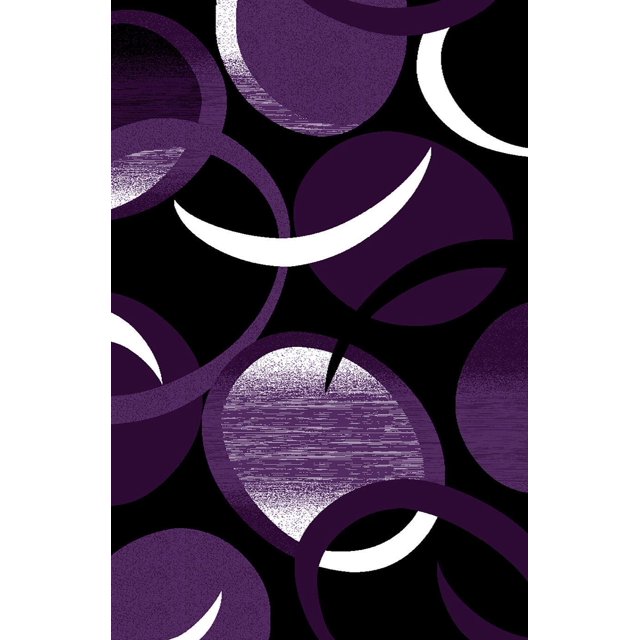 PREMIUM 3D Hand Carved Modern 5x8 5x7 Rug Contemporary 1062 Purple ...