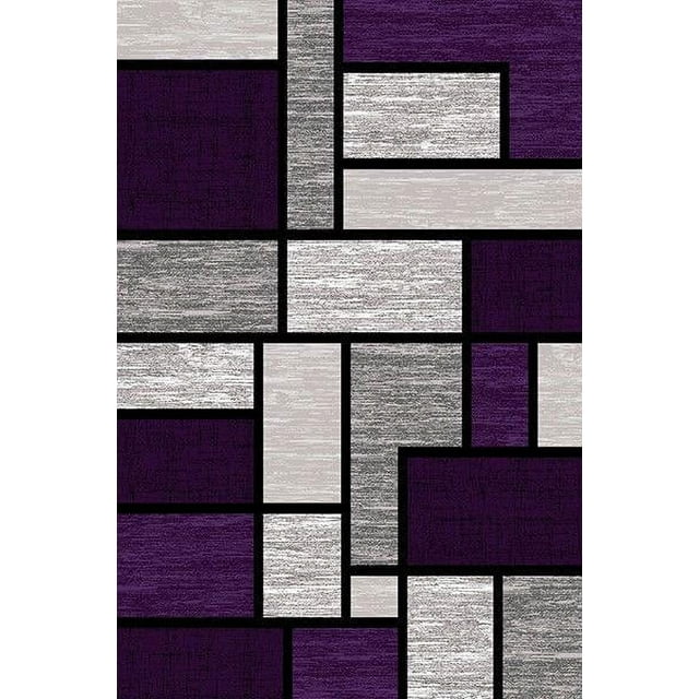 Premium 3D Hand Carved Modern 5x8 5x7 Rug Contemporary 3995 Purple Grey ...