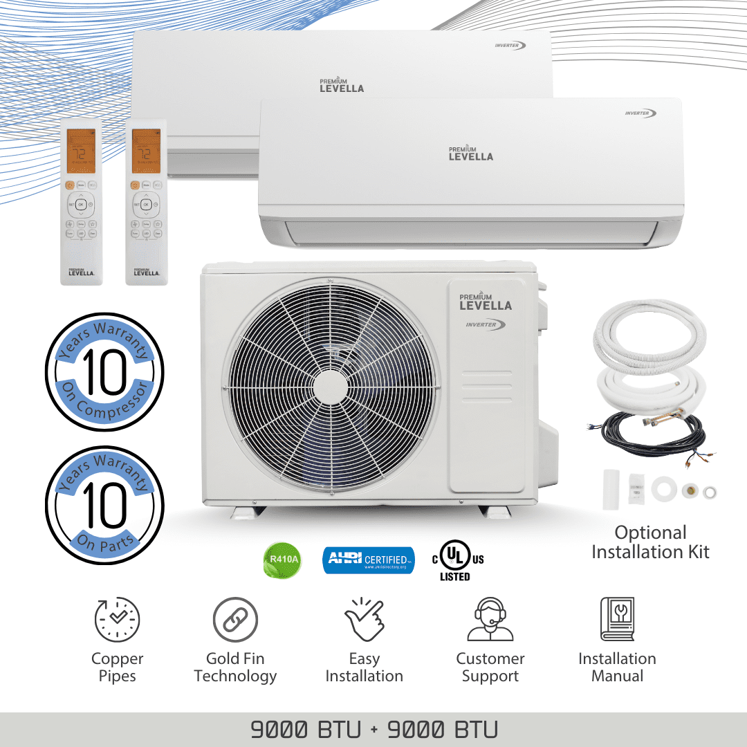 PREMIUM LEVELLA 24000 BTU Mini-Split Air Conditioner & Heat Pump, White ...