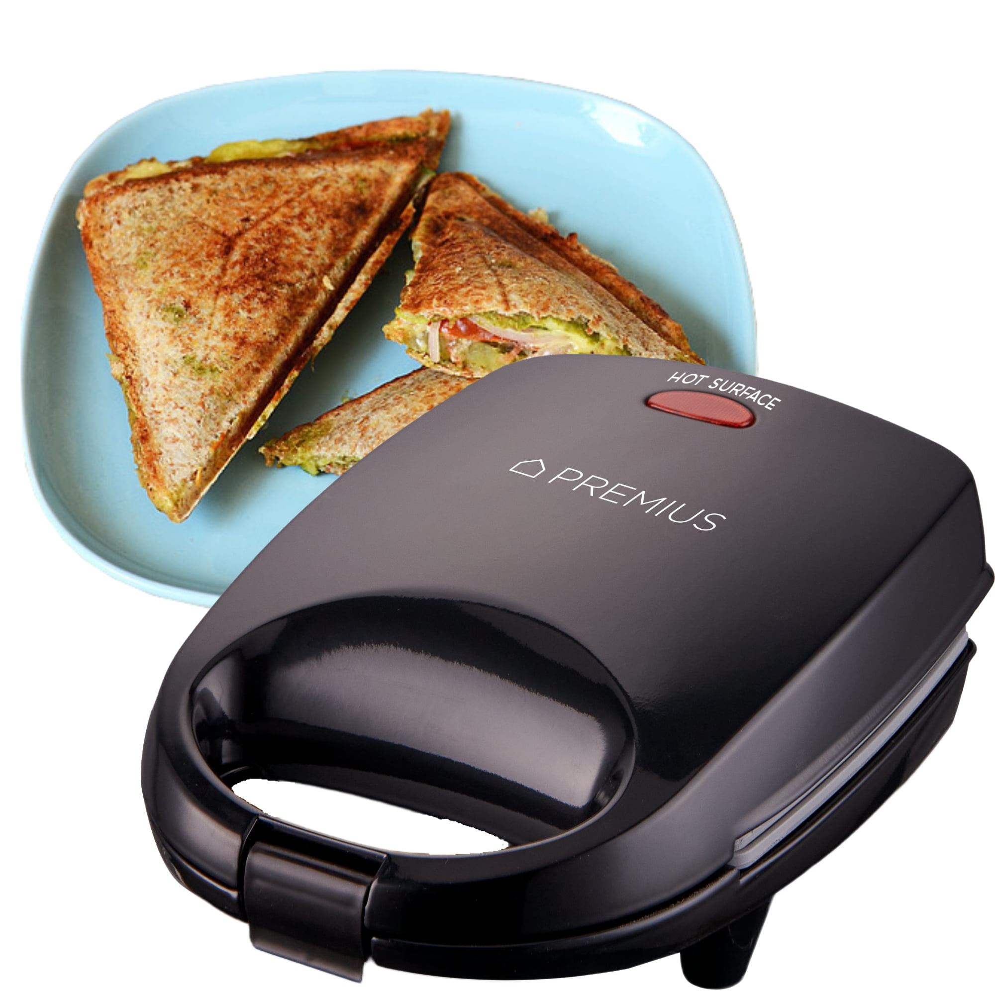 PREMIUS Ceramic Non-Stick Mini Snack Sandwich Maker, Black, 5x4.4 Inch ...