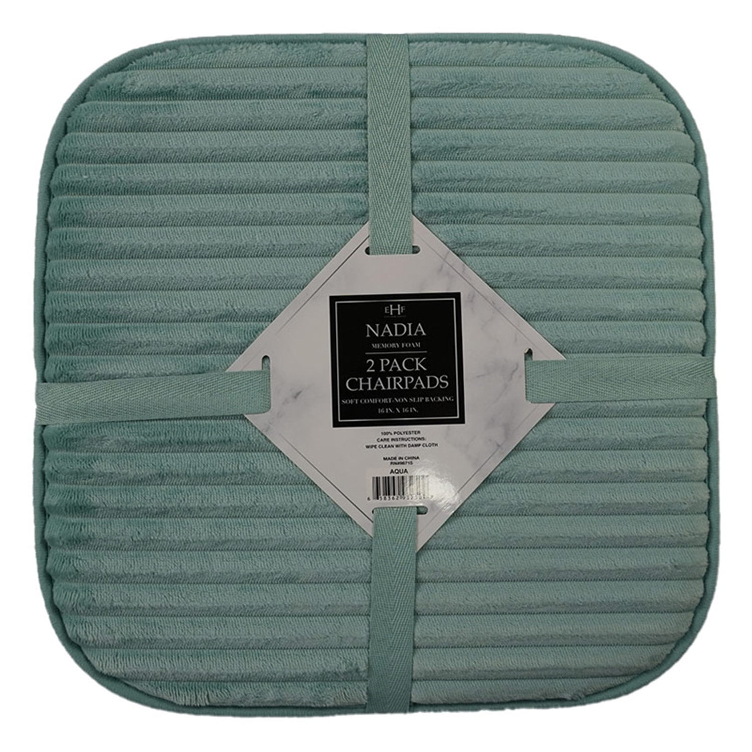 PREMIUS Nadia 2 Piece Memory Foam Chairpad Set, Aqua - Walmart.com