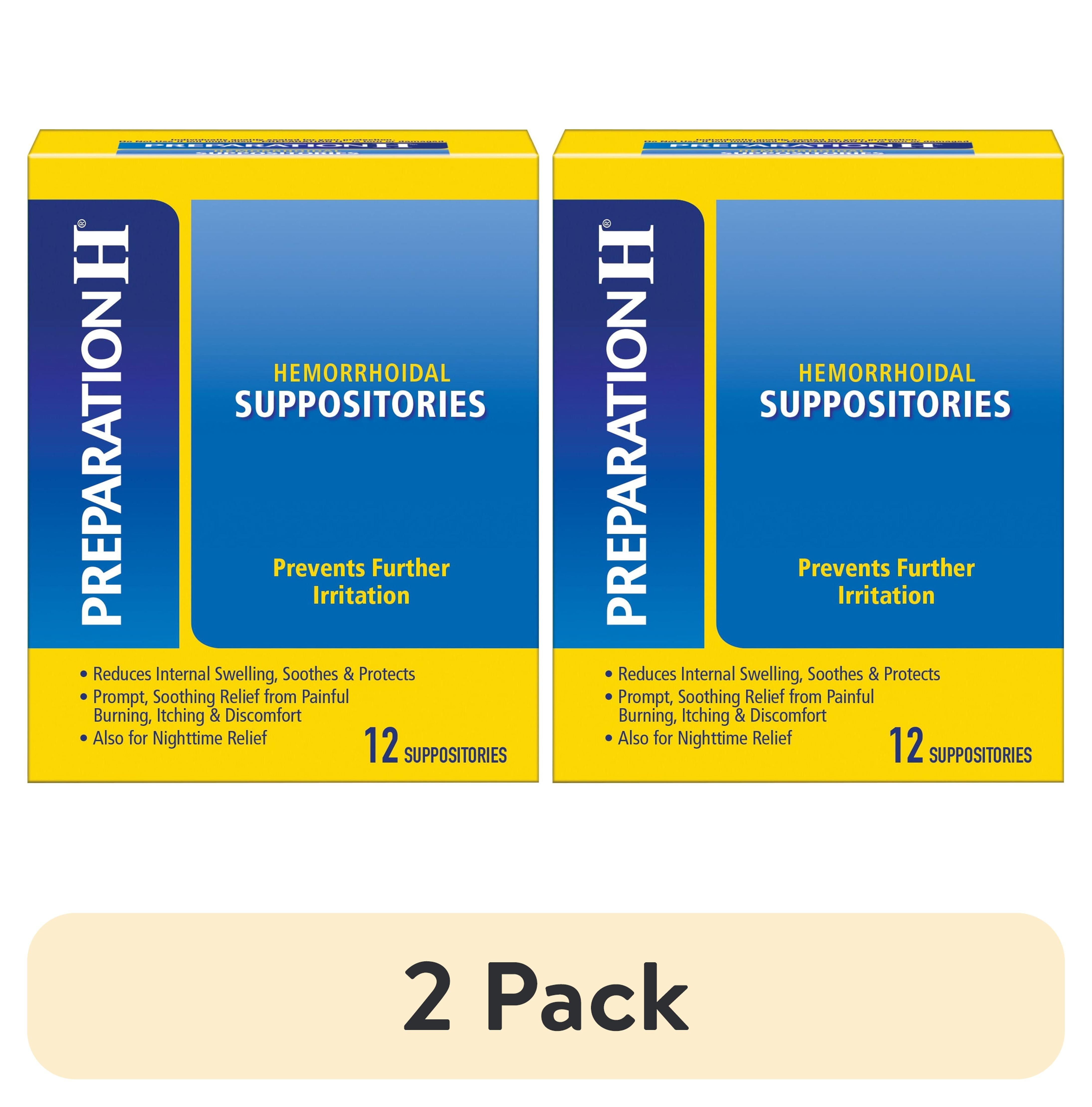 (2 pack) PREPARATION H Hemorrhoid Symptom Treatment Suppositories ...