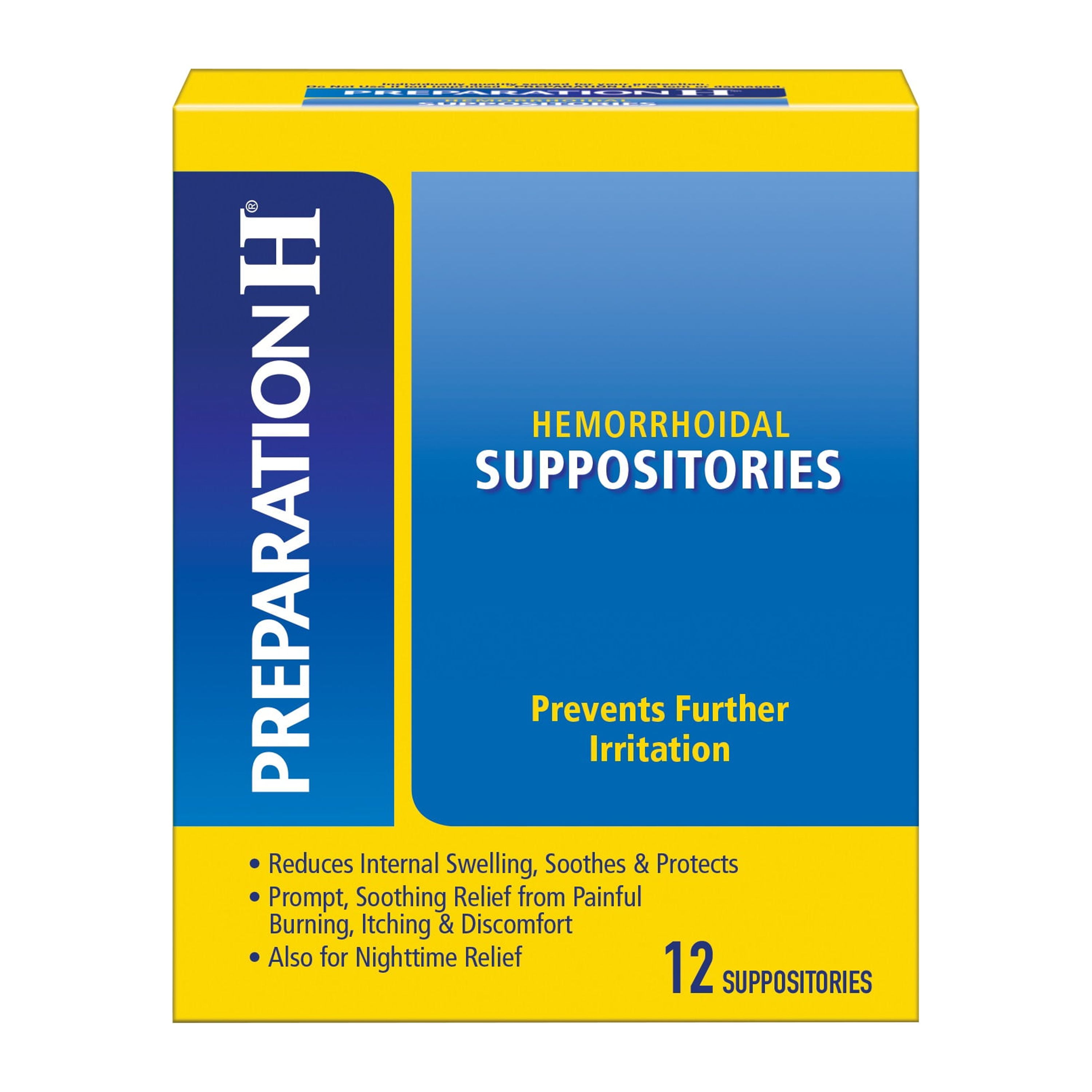 PREPARATION H Hemorrhoid Symptom Relief Suppositories (24 Count ...