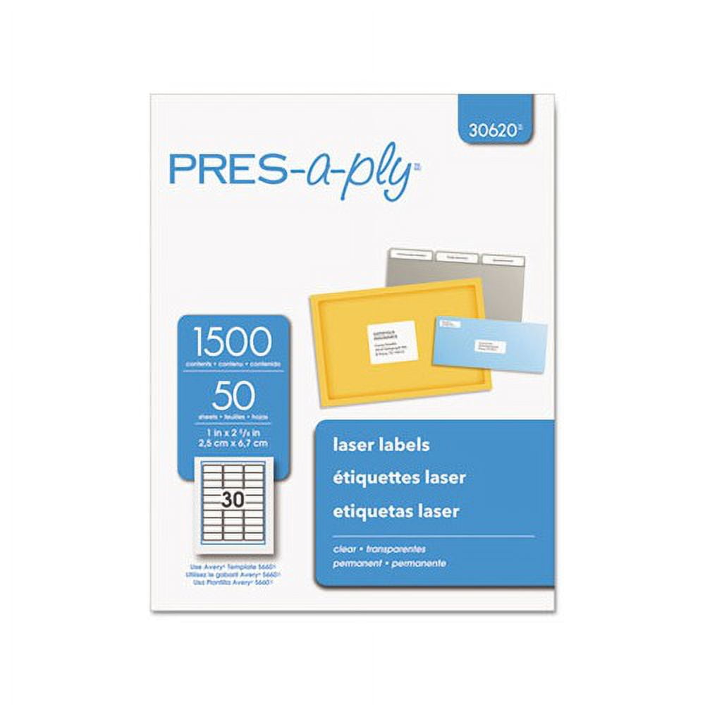 PRES-a-ply Laser Address Labels, 1 x 2 5/8, Clear, 1500/Box - Walmart.com