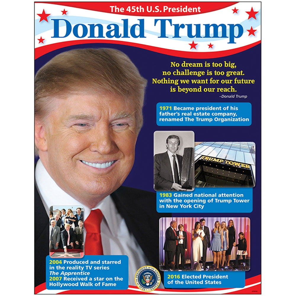 PRESIDENT DONALD TRUMP CHART Learning Chart 17x22 [T38337] - Walmart.com