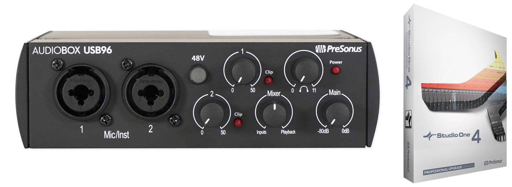 PRESONUS AUDIOBOX 96 2x2 Bus-powered Recording Interface+Upgrade to Pro ...