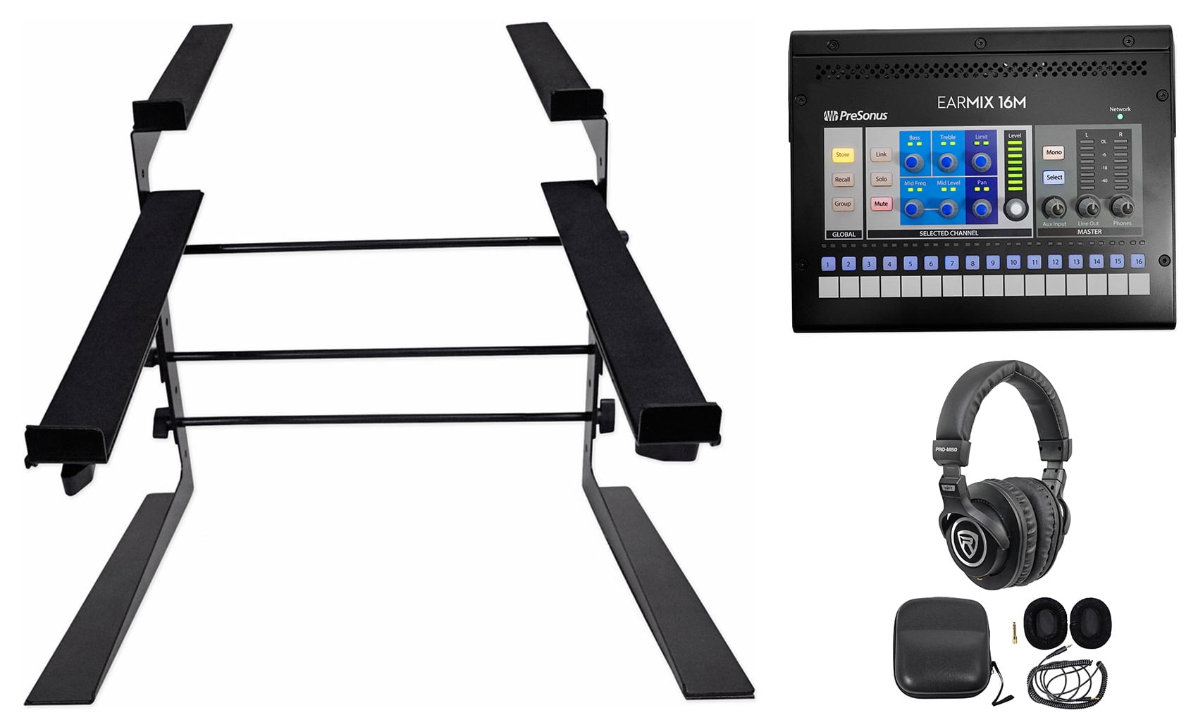 PRESONUS EarMix 16M 16x2 16Ch AVB Personal In-Ear Monitor Mixer+Stand ...