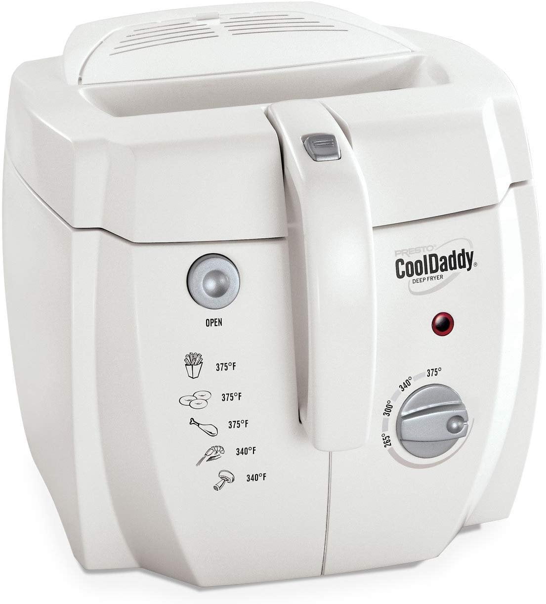 Presto CoolDaddy Electric Deep Fryer with Temperature Control & Fry Basket - White - Walmart.com