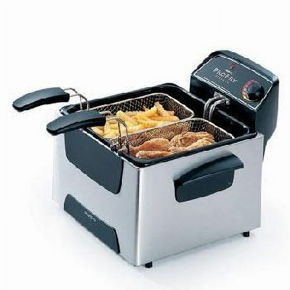 PRESTO ProFry 3 qt 1800W 2-Basket Electric Deep Fryer, Stainless Steel - Walmart.com