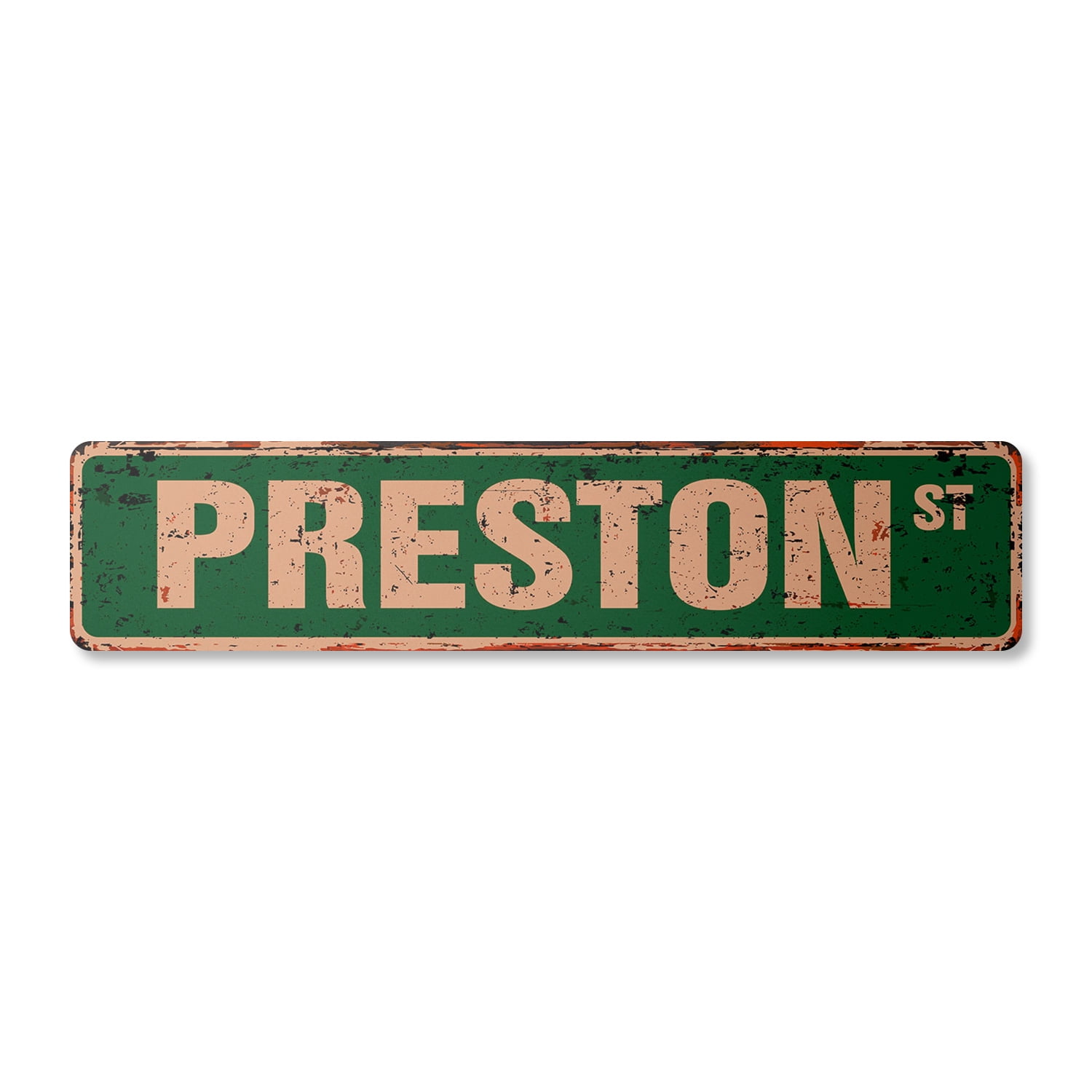 PRESTON Vintage Plastic Street Sign Childrens Name Room Sign | Indoor ...
