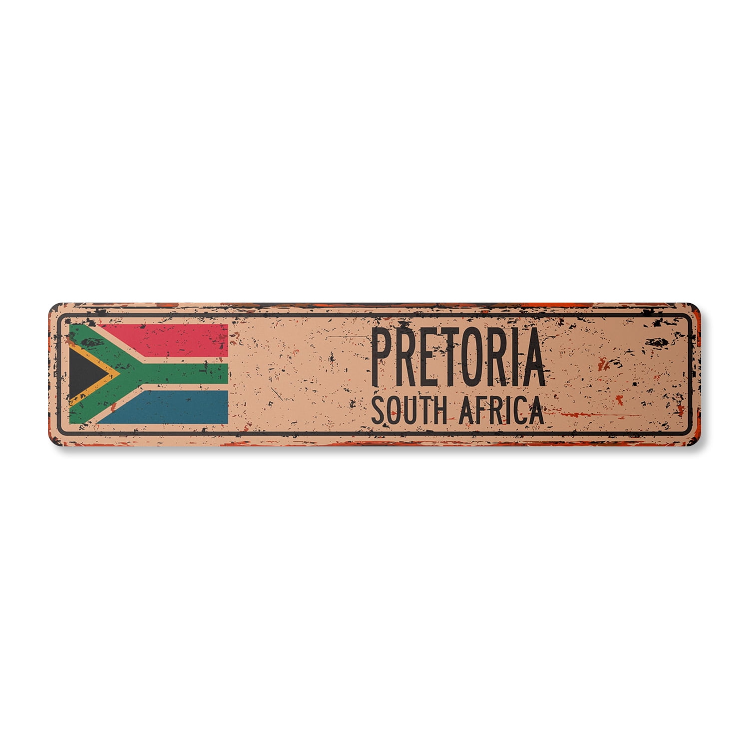 PRETORIA SOUTH AFRICA Vintage Plastic Street Sign South African flag ...