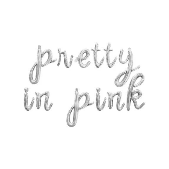 PRETTY IN PINK Cursive Letter Balloon Banner - Bachelorette Party ...