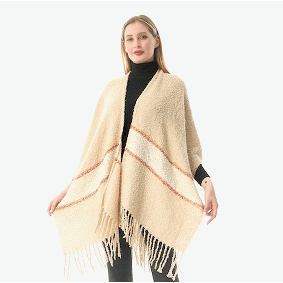 PRETTY PERSUASIONS, Cordova Ruana Cream sleeveless outer garment hangs ...