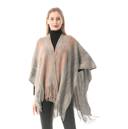 PRETTY PERSUASIONS, Monterrey Ruana Grey sleeveless outer garment hangs ...