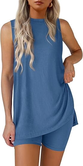 PRETTYGARDEN 2 Piece Sets for Women Summer Matching Lounge Shorts Set ...