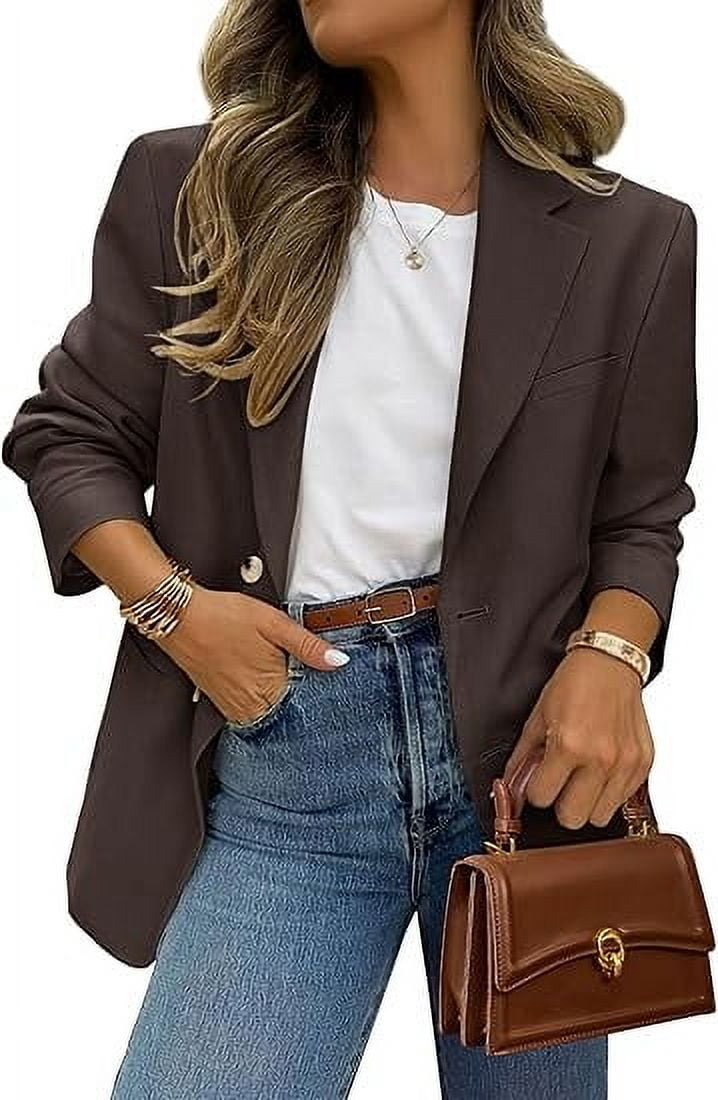 PRETTYGARDEN 2025 Blazers for Women Business Casual Long Sleeve Lapel ...