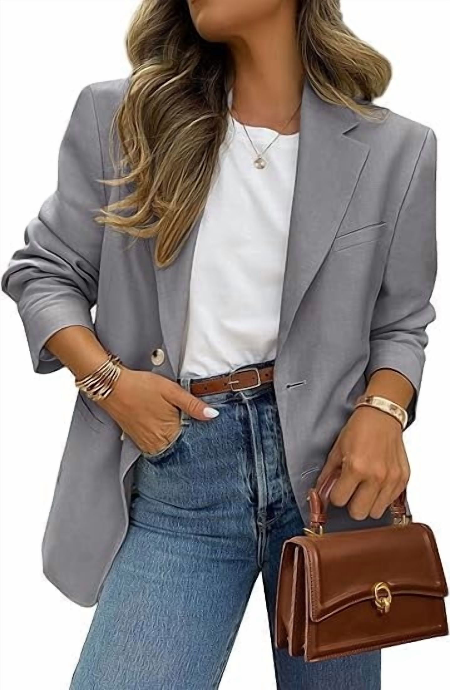 PRETTYGARDEN 2025 Blazers for Women Business Casual Long Sleeve Lapel ...