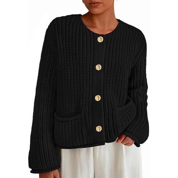 PRETTYGARDEN Cardigan Sweaters for Women Trendy Oversized Knit Chunky ...