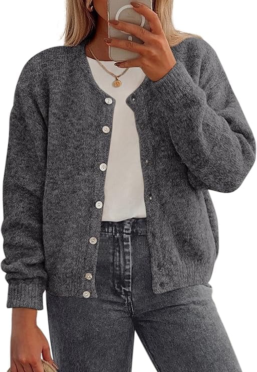 PRETTYGARDEN Fall Long Sleeve Cardigans for Women Trendy Open Front ...