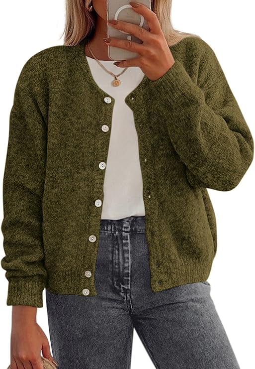 PRETTYGARDEN Fall Long Sleeve Cardigans for Women Trendy Open Front ...