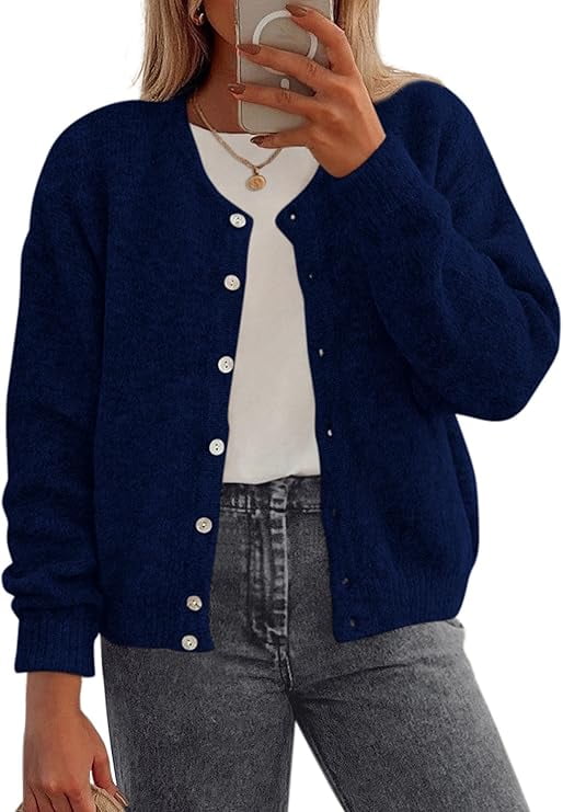 PRETTYGARDEN Fall Long Sleeve Cardigans for Women Trendy Open Front ...